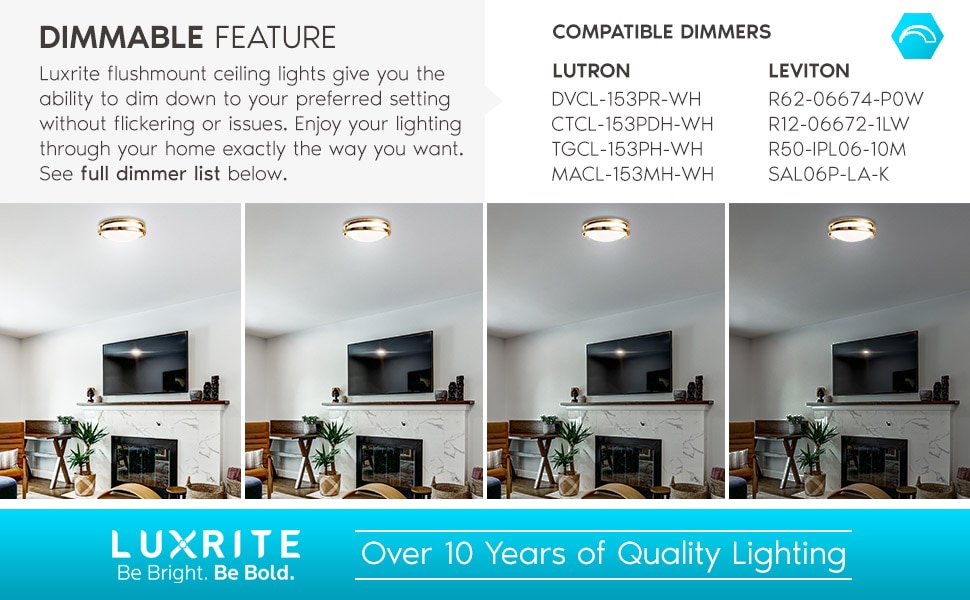 LUXRITE 14-Watt 10 in. 5 Color Selectable LED 2700K/3000K/3500K/4000K ...