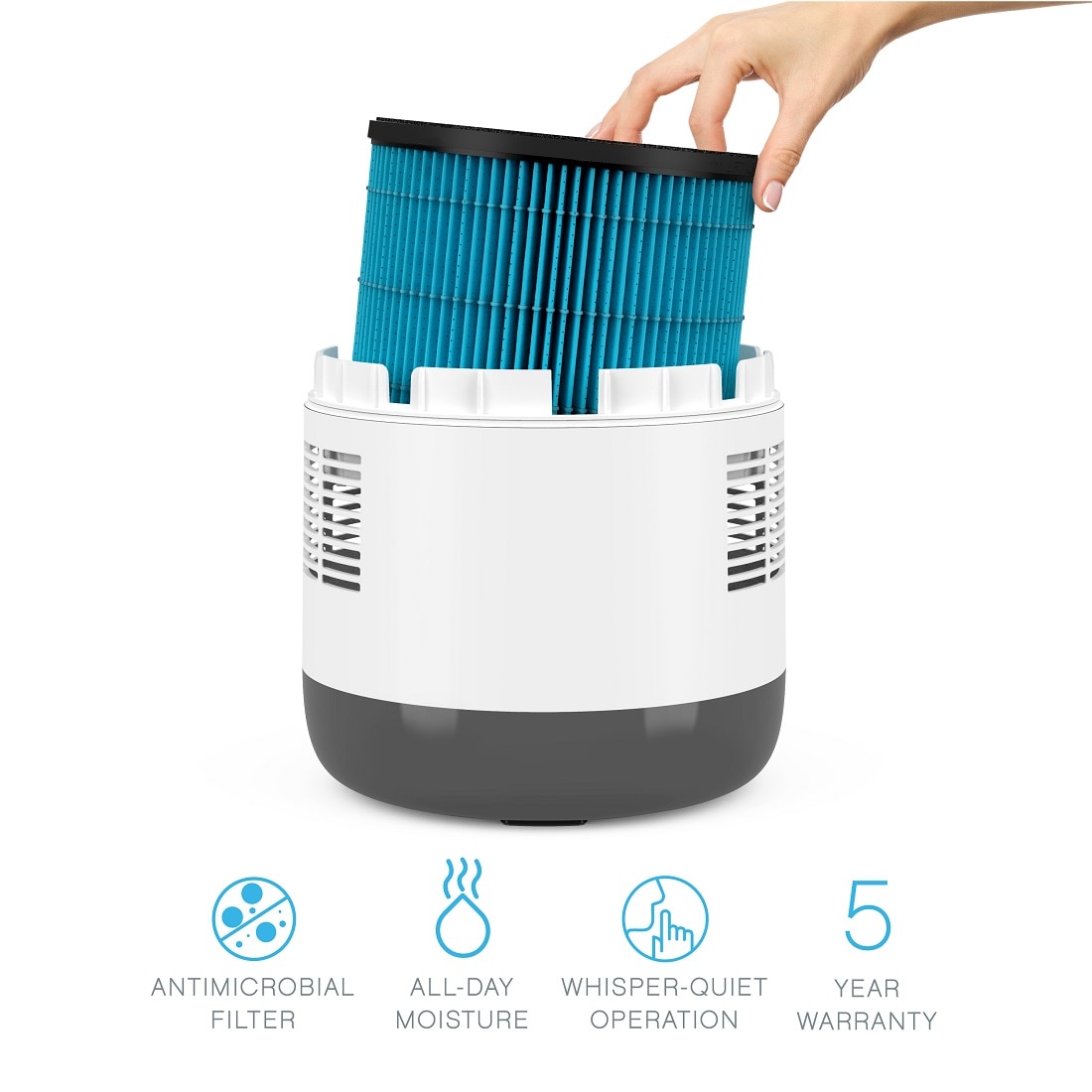 Pure Enrichment MistAire Eva 4-Speed Evaporative Humidifier PEHUMEVA ...