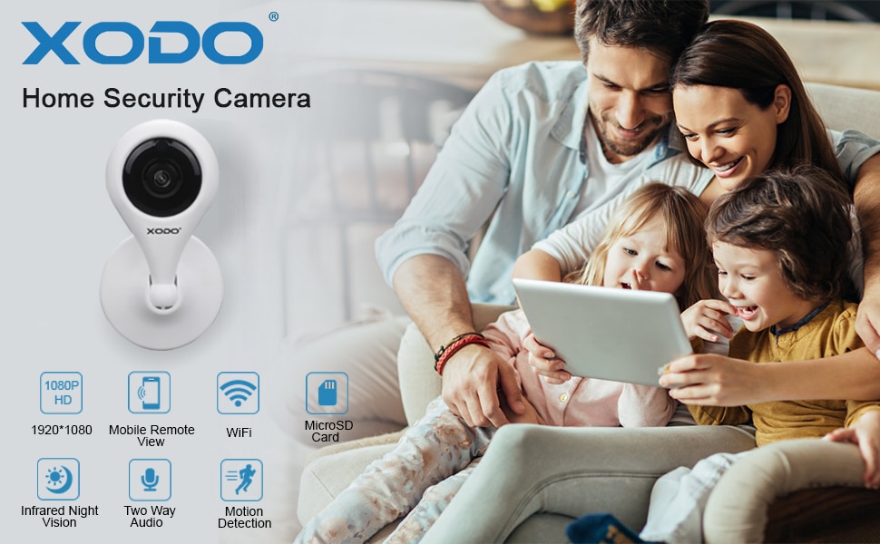 Xodo Smart Home WiFi Security Camera with Two-Way Talk, App Control ...