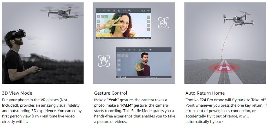 CONTIXO F24 Pro RC Black Quadcopter Drone 4K WiFi Camera Live Video ...