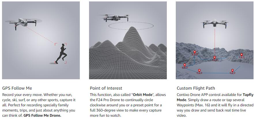 CONTIXO F24 Pro RC Black Quadcopter Drone 4K WiFi Camera Live Video ...