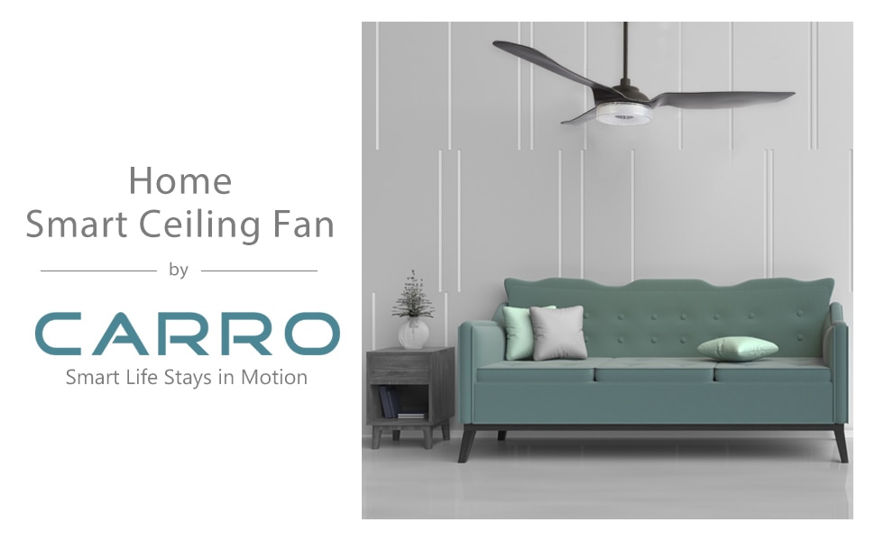 CARRO Icebreaker 52 in. Indoor/Outdoor Black Smart Ceiling Fan ...