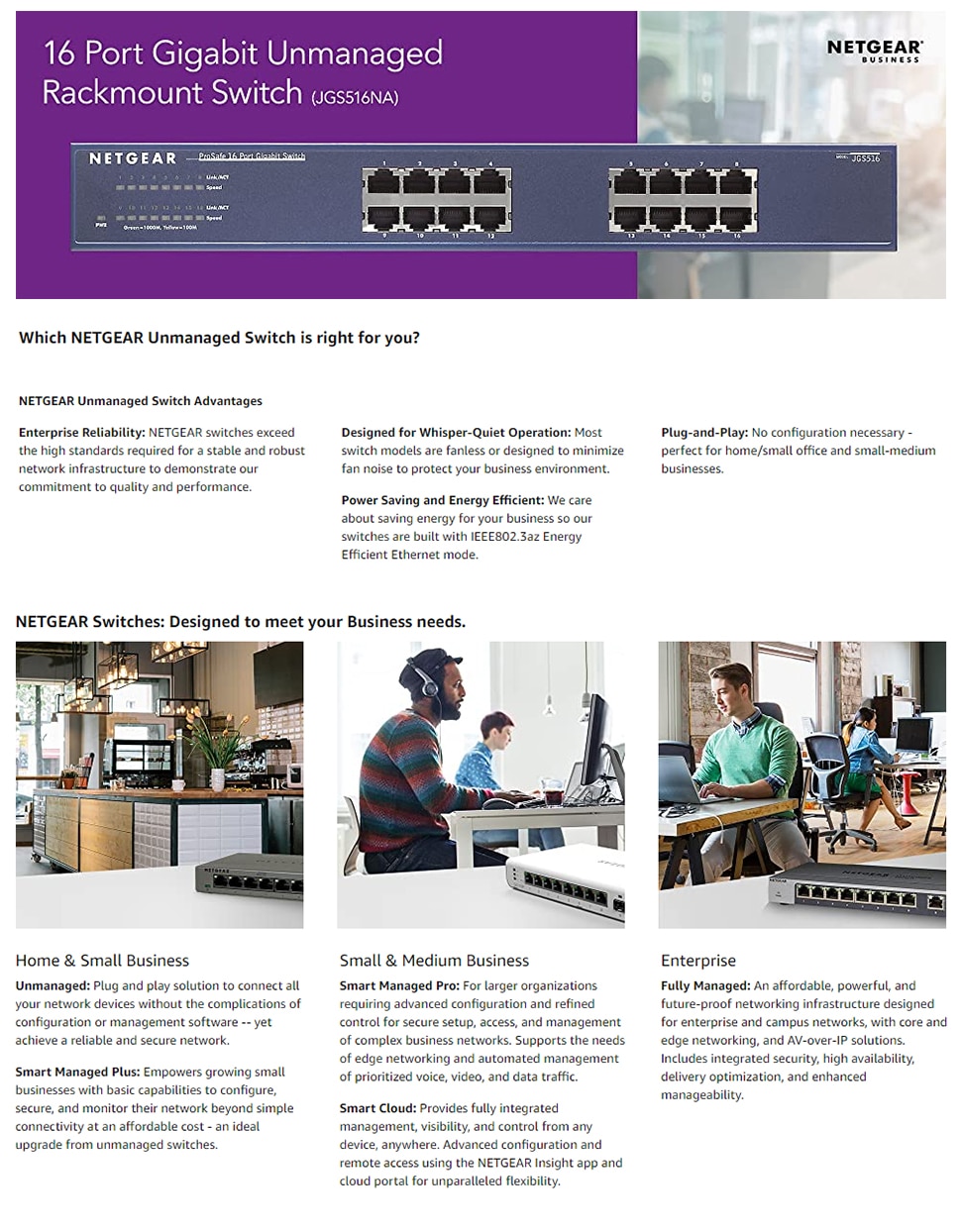 Netgear 16-Port Gigabit Ethernet Unmanaged Switch JGS516NA - The Home Depot