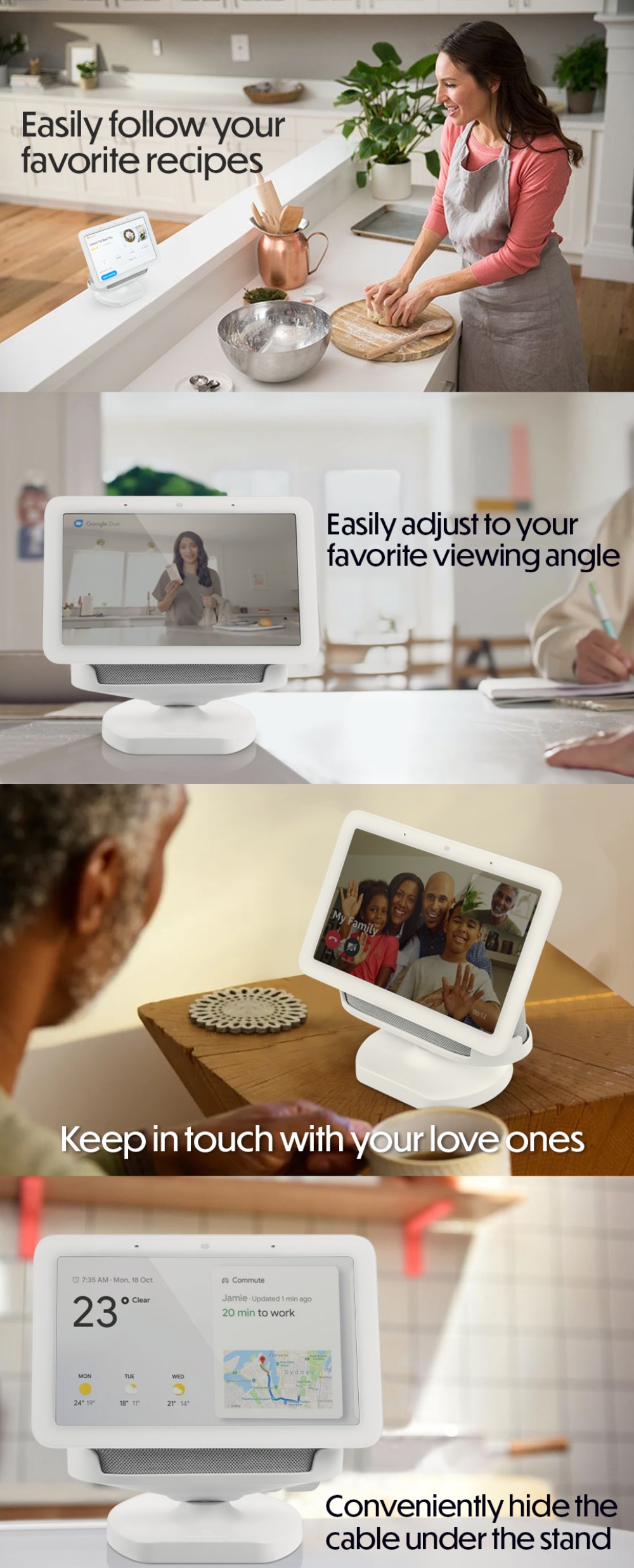 Wasserstein Adjustable Stand for Google Nest Hub (2nd Gen) - Made for ...