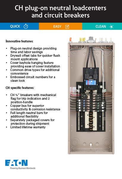 Eaton CH 20 Amp 1-Pole Dual Function (Arc Fault/Ground Fault) Plug-On ...