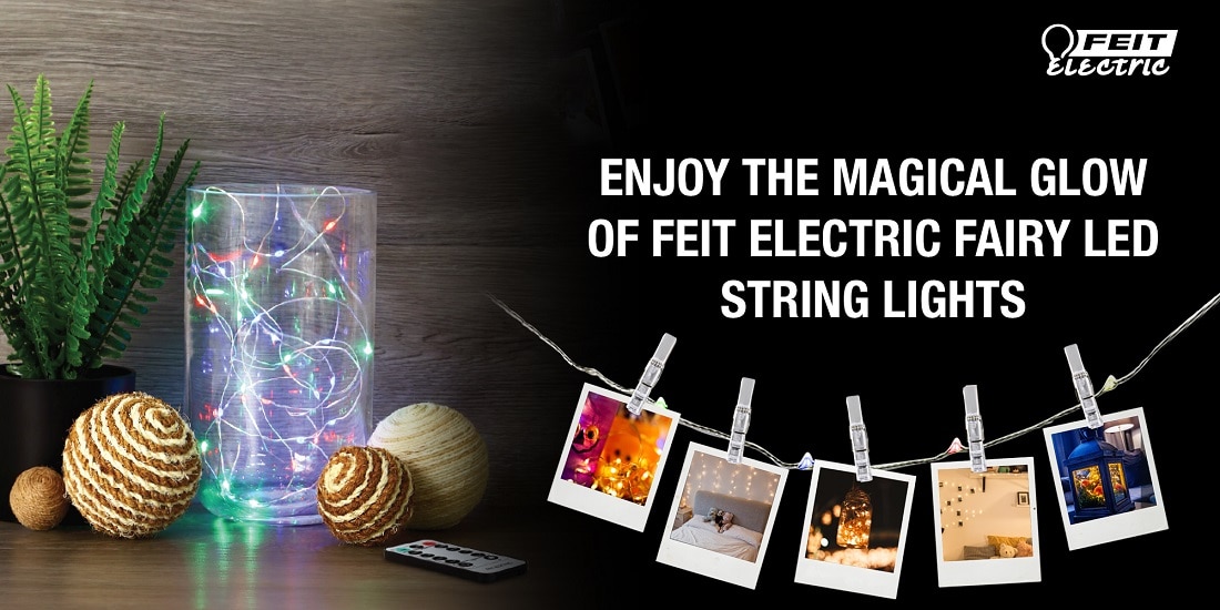 Feit Electric 30-Light 10 ft. USB or Battery Operated Mini LED Indoor ...