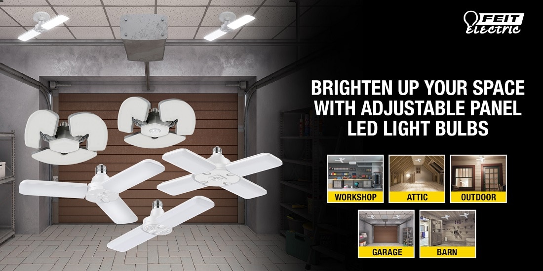 Feit Electric 300-Watt Equivalent Indoor Garage 3-Panel Foldable LED ...