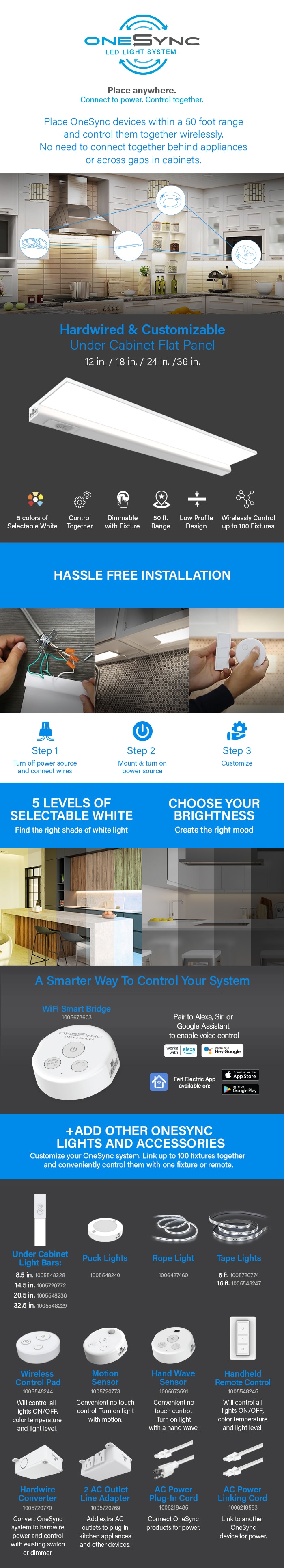 Feit Electric 14.5 in (Fits 18 in. Cabinet) Direct Wire Integrated LED ...