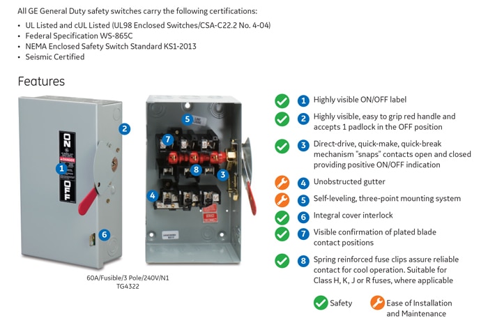 ABB 200 Amp 240-Volt Fusible Outdoor General-Duty Safety Switch ...