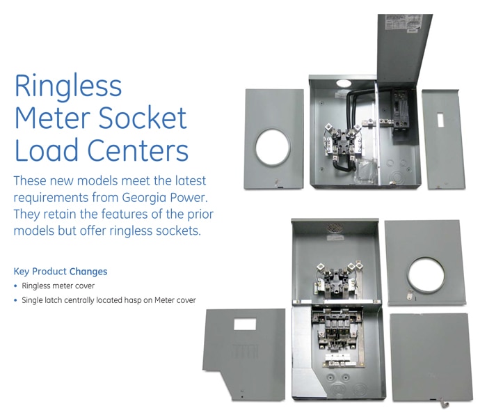 GE 200 Amp 4-Space 8-Circuit Combination Main Breaker/Ringless Meter ...