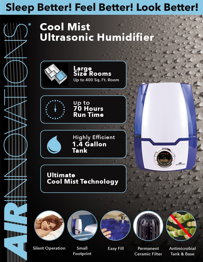 Air Innovations 1.37 Gal. Cool Mist Digital Humidifier for Large Rooms ...