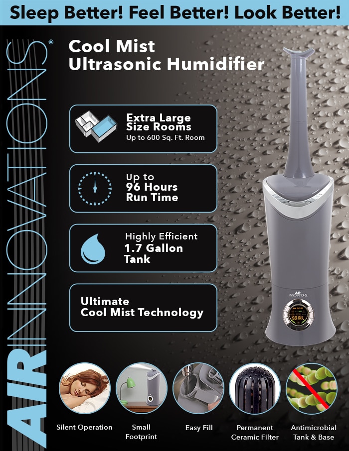 Air Innovations 1.7 Gal. Cool Mist Digital Humidifier for Large Rooms ...