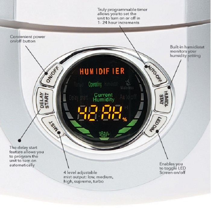 Air Innovations 1.4 Gal. Cool Mist Digital Humidifier for Large Rooms ...