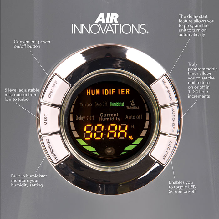 Air Innovations 2.15 Gal. Cool Mist Dual Tank Digital Humidifier for ...