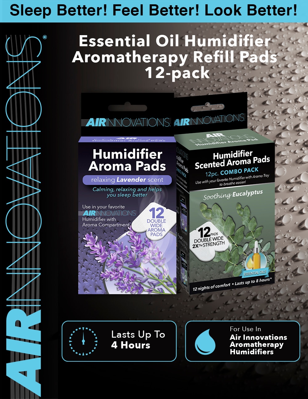 Air Innovations Essential Oil Humidifier Aroma Pads Lavender Scent (12 ...