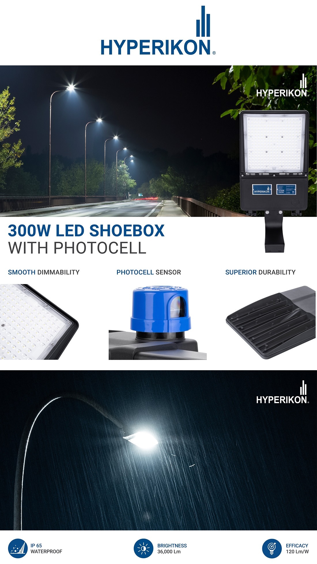 Hyperikon 1000-Watt Equivalent Integrated LED Outdoor Street Area Light ...
