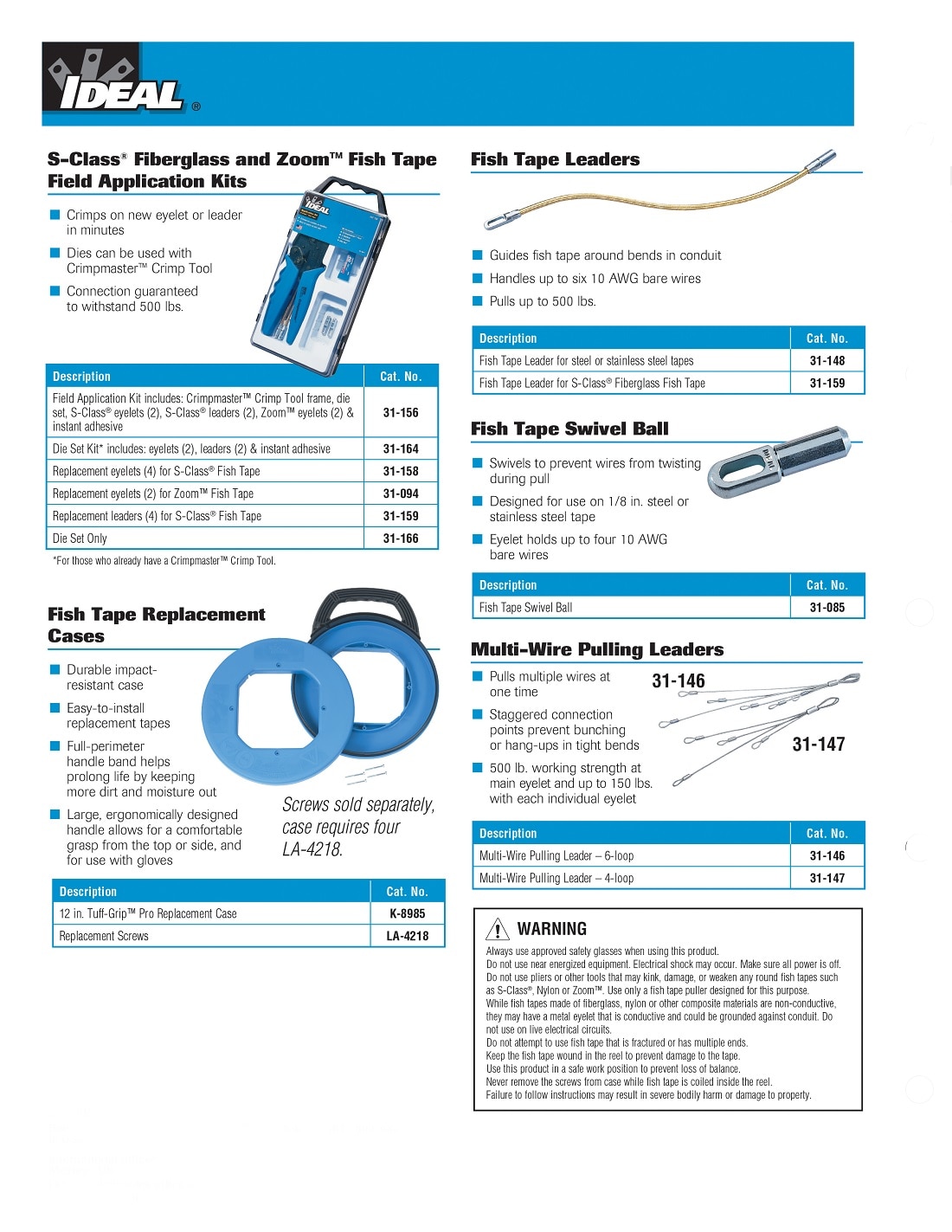IDEAL S-Class Fish Tape Field Replacement Flexible Leaders (4-Pack) 31 ...
