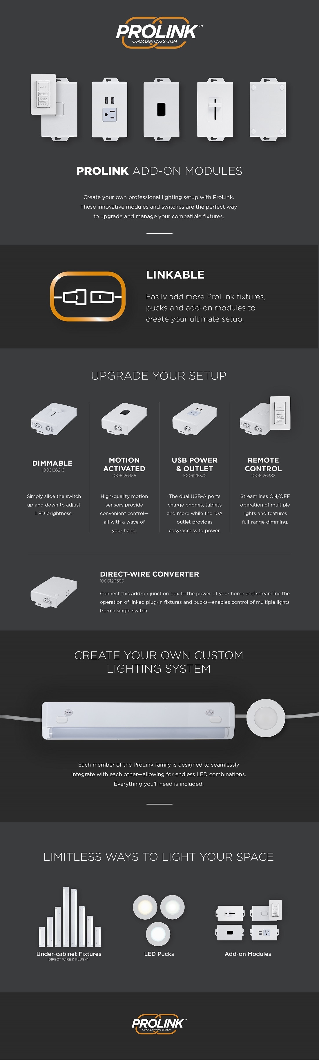 ULTRA PROGRADE ProLink Direct Wire Under Cabinet Light Converter Box ...