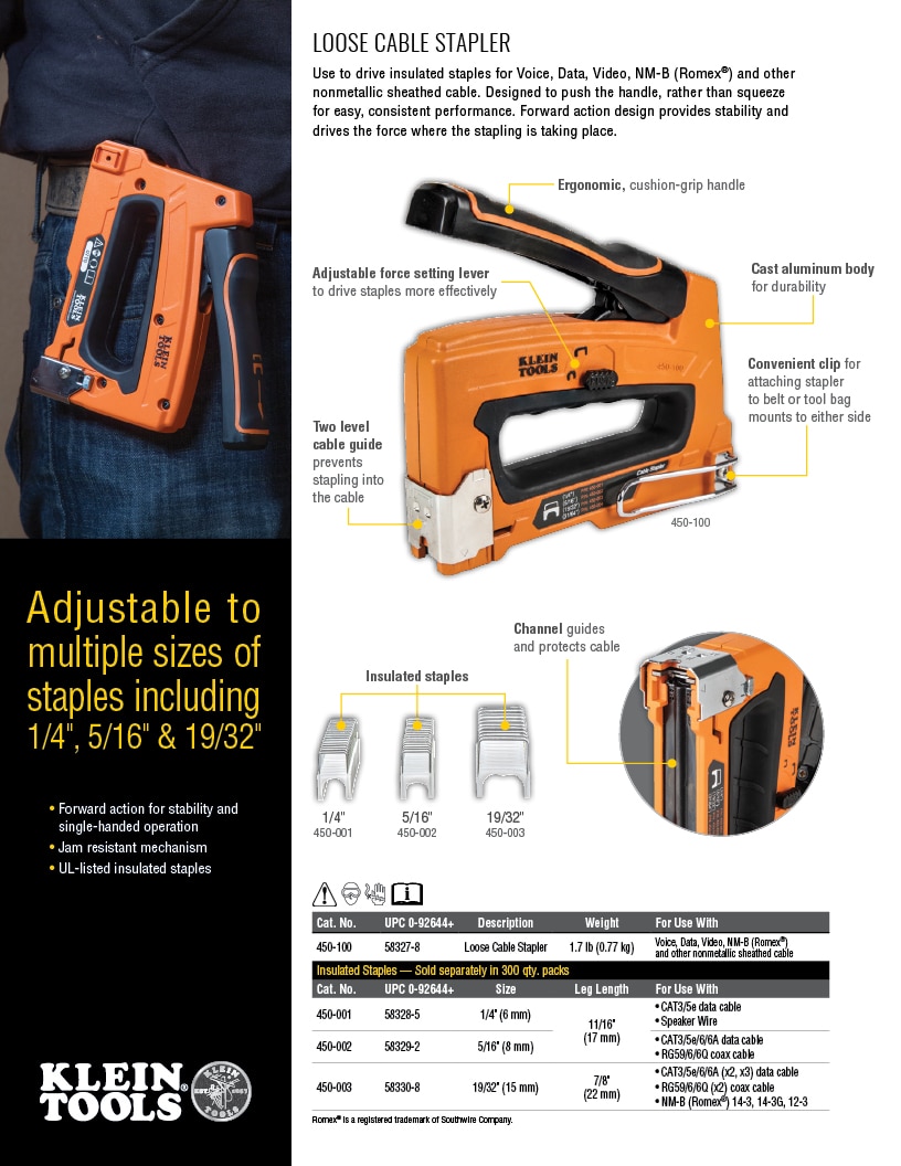 Klein Tools Staples, 11/32-Inch x 19/32-Inch Insulated 450-003 - The ...