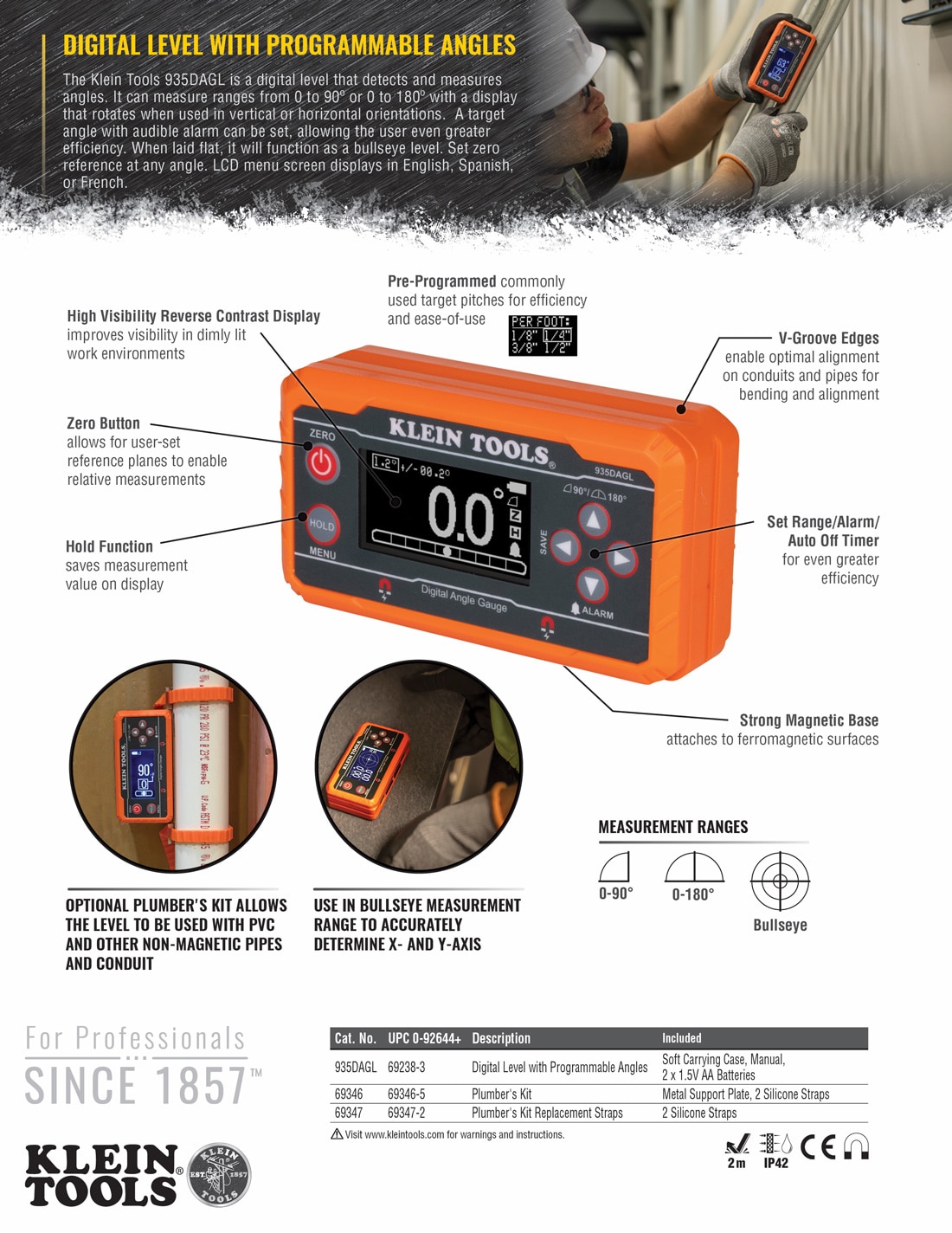 Klein Tools Digital Level with Programmable Angles 935DAGL - The Home Depot