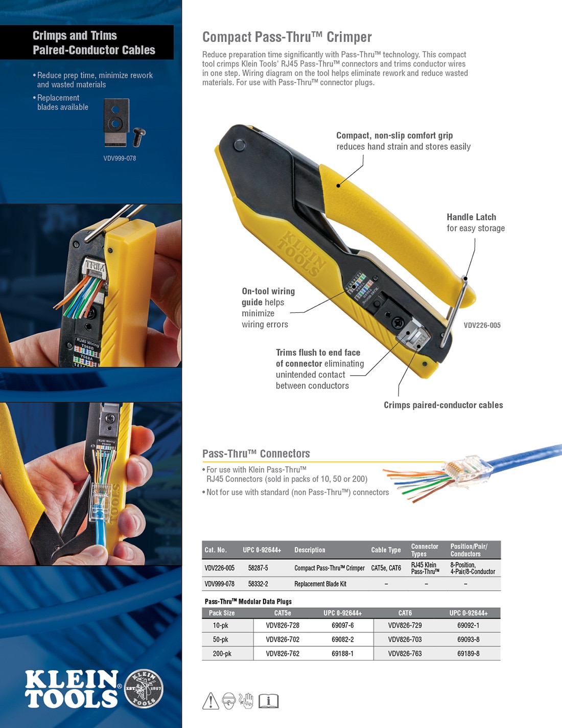 Klein Tools Compact Pass-Thru Modular Crimper VDV226-005 - The Home Depot
