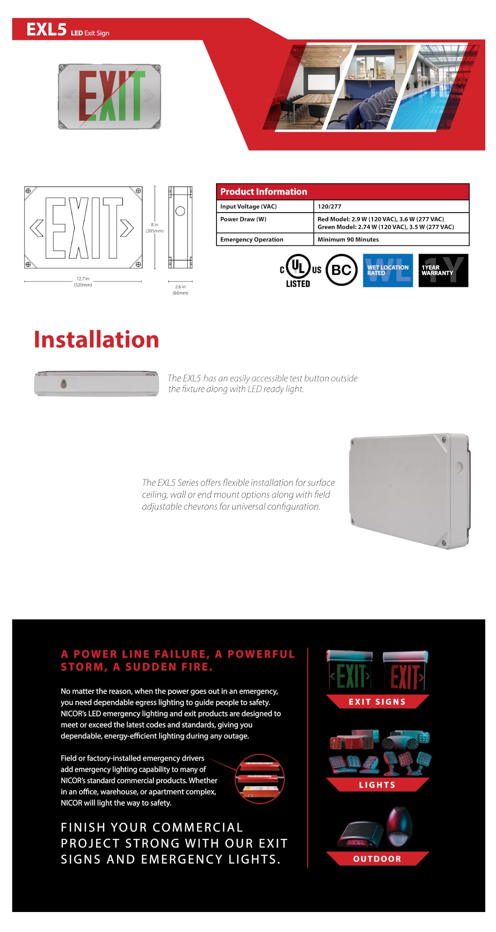 NICOR EXL5 Series 25-Watt Equivalent Integrated LED Outdoor White ...