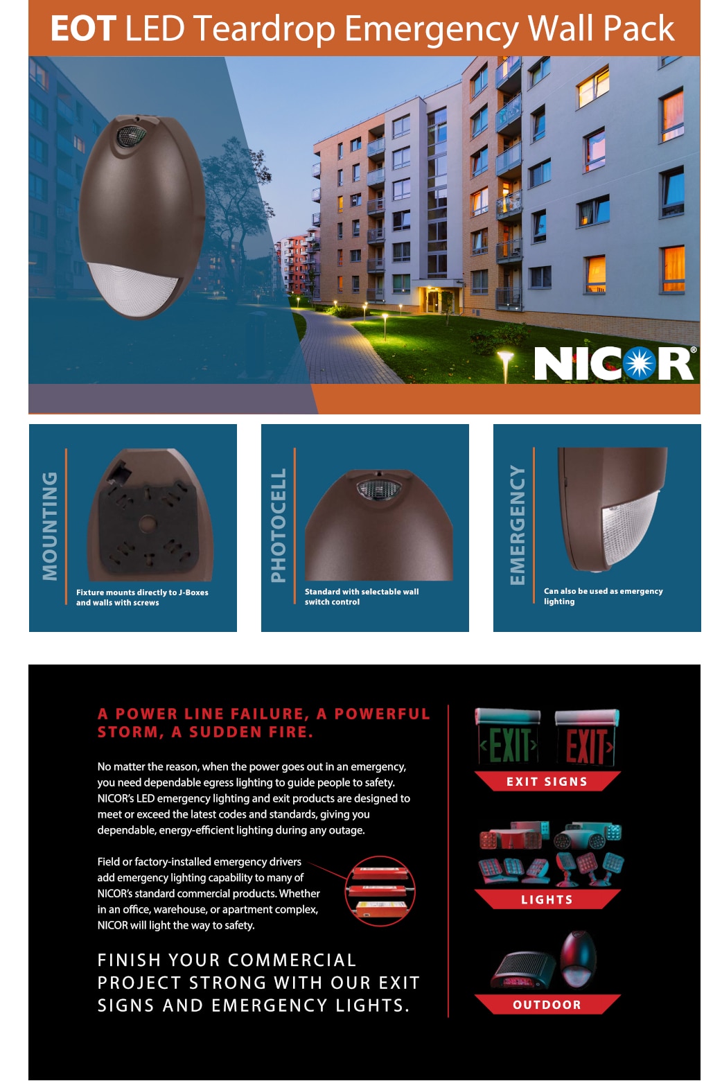 NICOR EOT Series 75-Watt Equivalent Integrated LED Bronze Outdoor ...