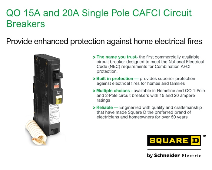 Square D QO 15 Amp Single-Pole Combination Arc Fault Circuit Breaker (9 ...