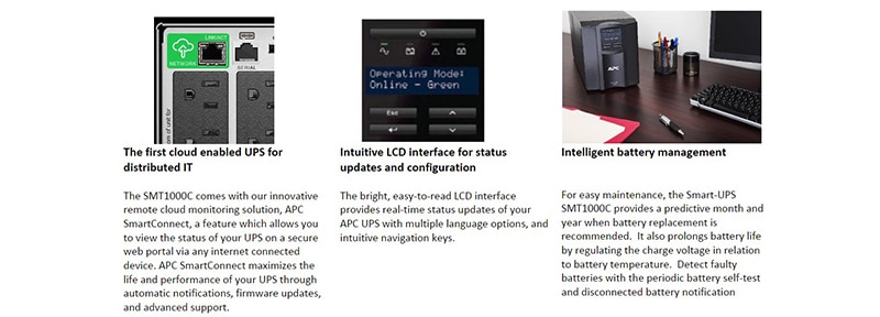 APC 6-Outlet Smart-UPS with SmartConnect Remote Monitoring Pure Sine ...