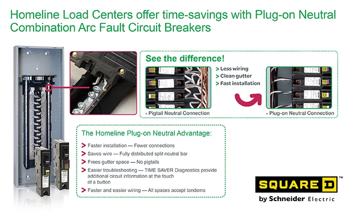 Square D Homeline 15-Amp Single-Pole Plug-On Neutral Combination Arc ...