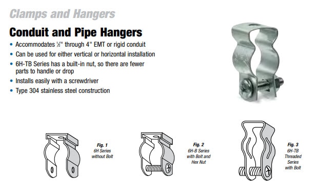 Superstrut 3/4 in. Conduit and Pipe Hanger (3-Pack) (6H1-TB-8) 6H1-TB-8 ...