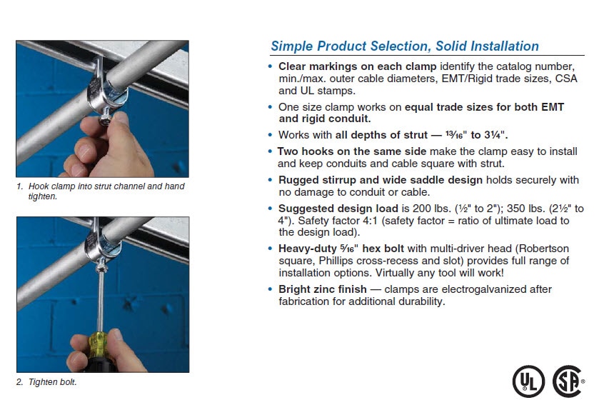 Superstrut 1/2 in. Strut Fitting Cobra Strut Pipe Clamp (CPC050-2 ...