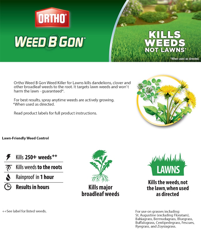 Ortho Weed B Gon 1 gal. Weed Killer for Lawns Ready-To-Use2 Refill ...