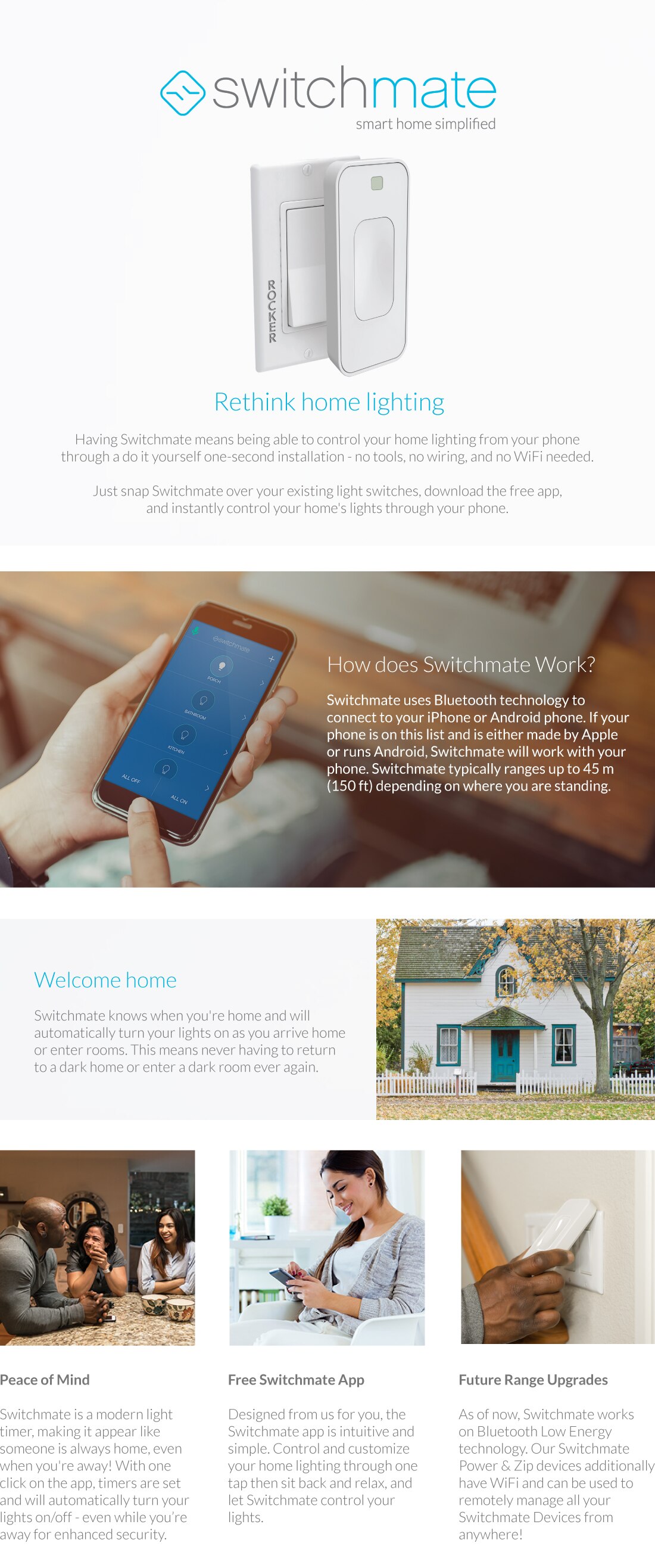 SimplySmart Home Slim Rocker SmartLight Switch RSM003W