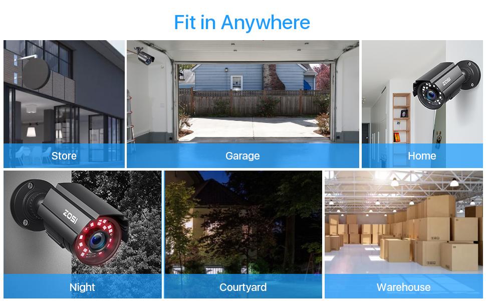 ZOSI Wired 1080p Outdoor Bullet Security Camera 4-in-1 Compatible for ...