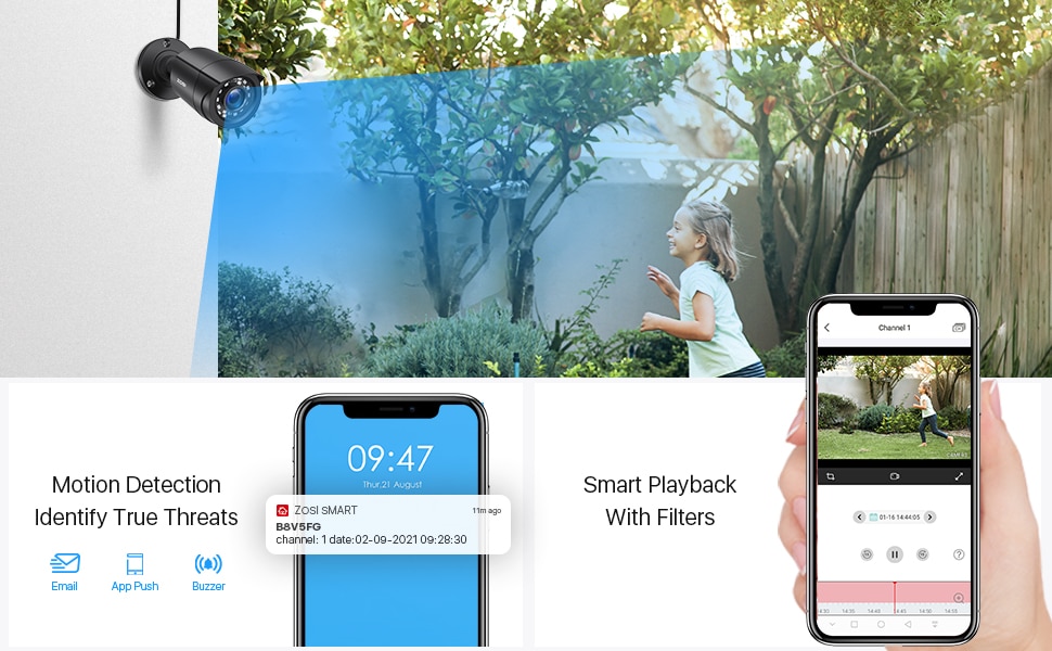 ZOSI H.265 Plus 8-Channel 3K-Lite DVR Home Security Camera System with ...