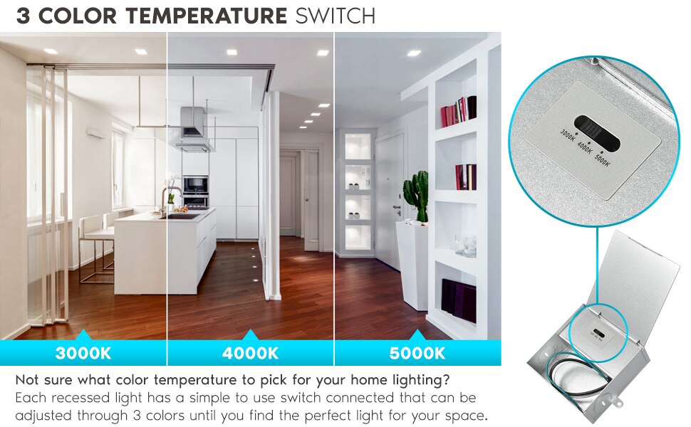 LUXRITE 4 in Canless Recessed Light with J-Box 14W=90-Watt 3 Color ...