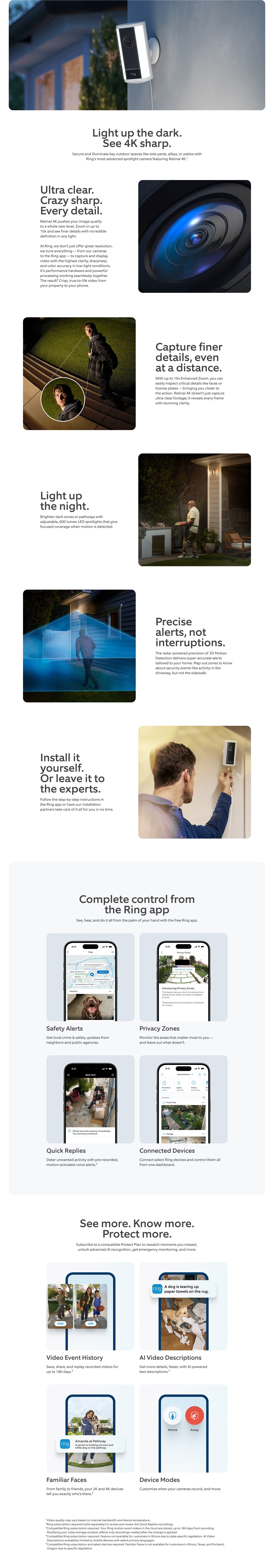 Ring Spotlight Cam Pro (2nd Gen), Plug-In - Retinal 4K Security Camera ...