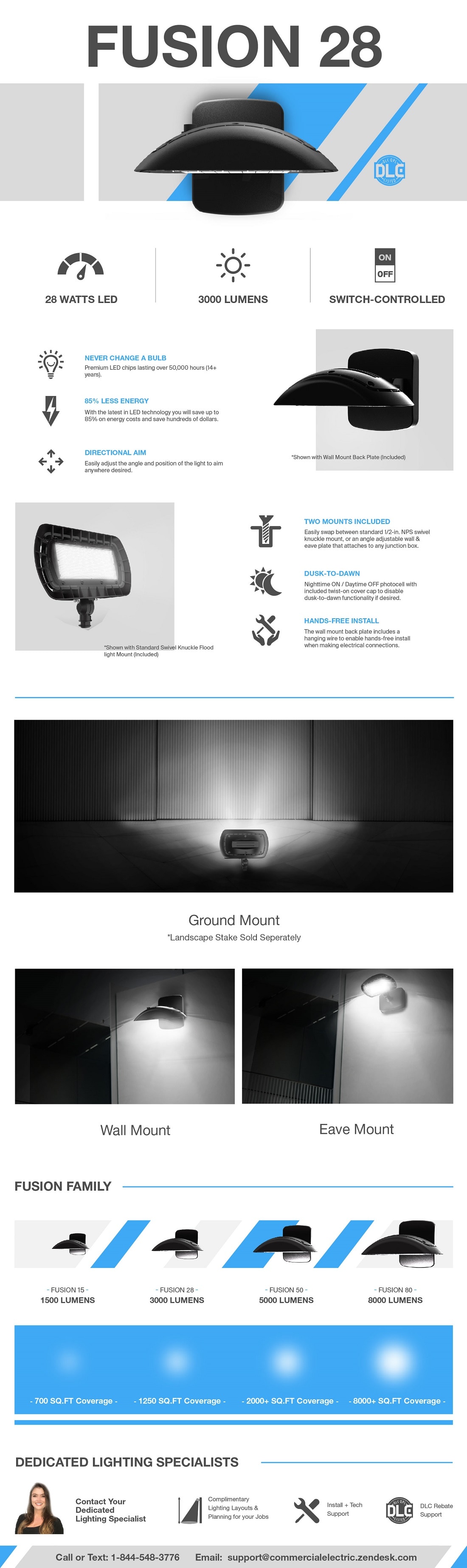 Commercial Electric High-Output 28-Watt LED Wall Pack with 3000 Lumens ...