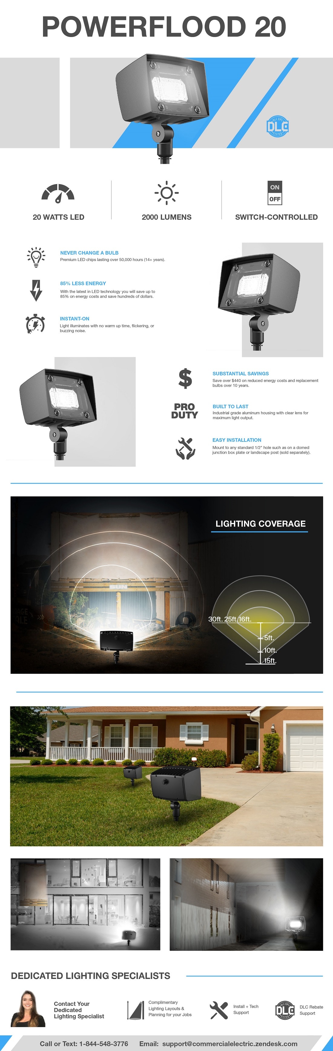 Commercial Electric 150W Equivalent Integrated LED Outdoor Security ...