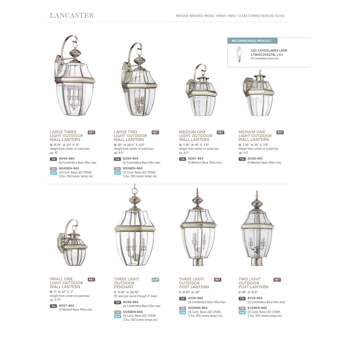 Generation Lighting Lancaster 1-Light Traditional Antique Brushed ...