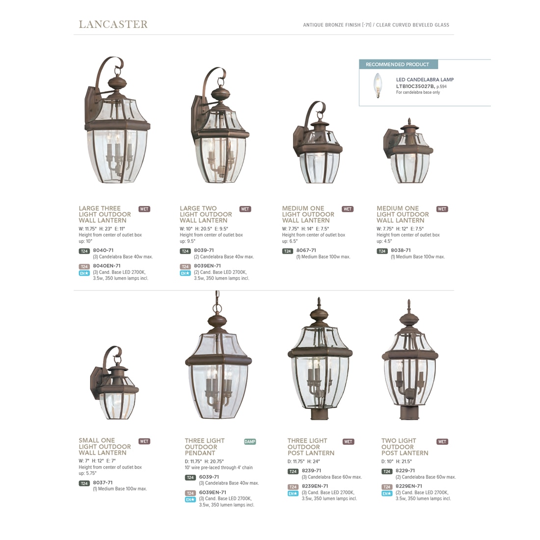 Generation Lighting Lancaster 2-Light Traditional Outdoor Antique ...