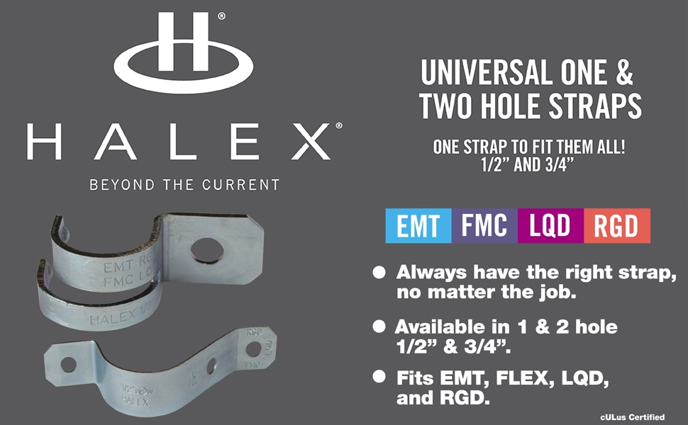 Halex Universal 1/2 in. 2-Hole Strap (4-Pack) 92205 - The Home Depot