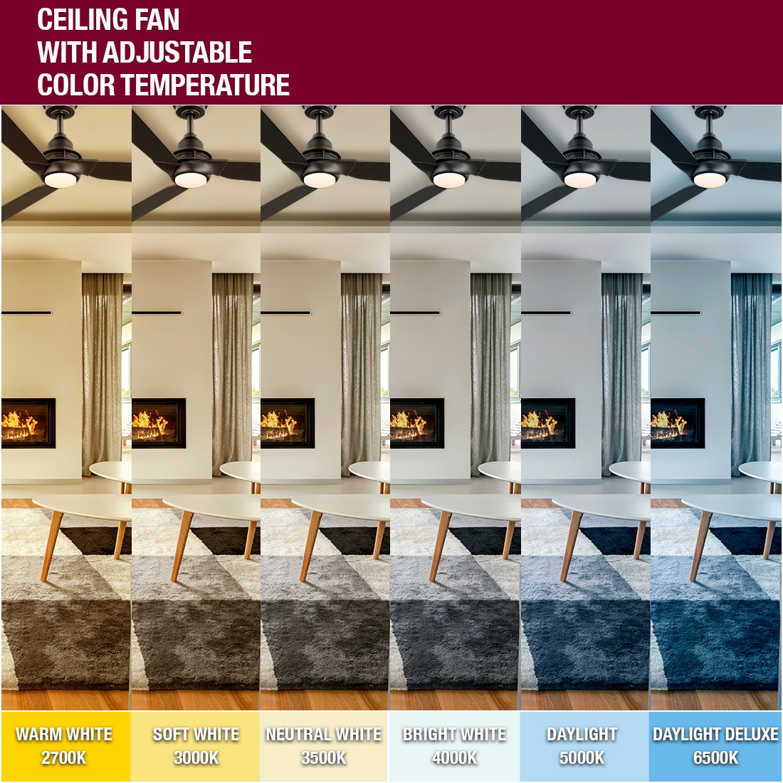 Home Decorators Collection Ester 54 in. White Color Changing Integrated ...