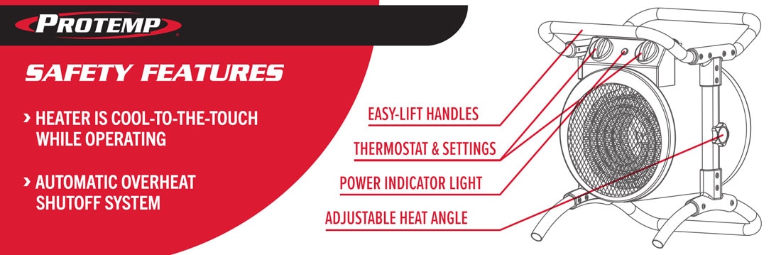 ProTemp Turbo 10,300 BTU Electric Fan Heater with 240-Volt Thermostat ...