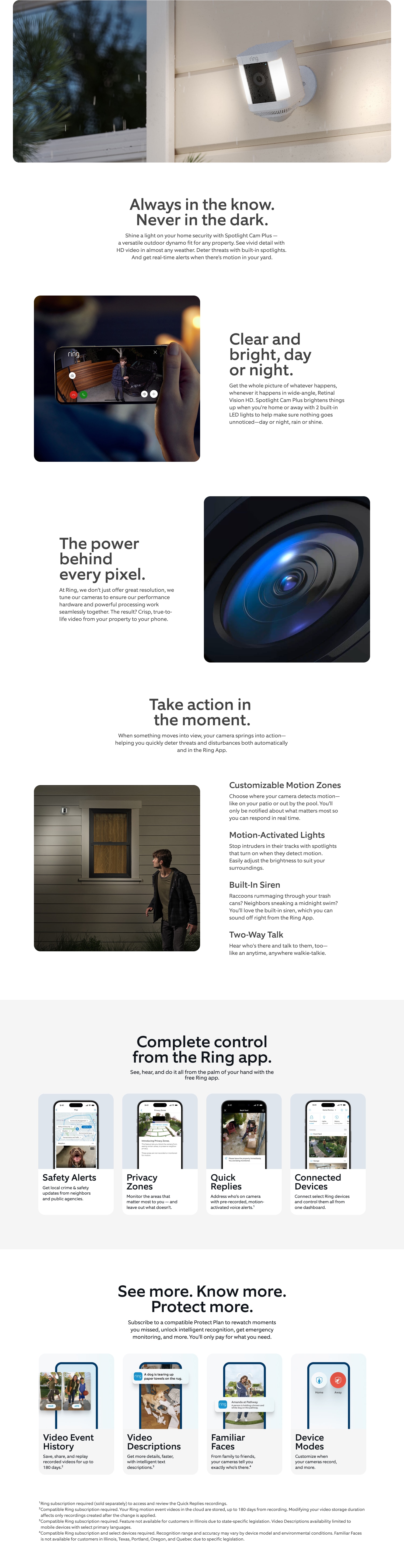 Ring Spotlight Cam Plus Battery Smart Security Camera with Solar Panel ...