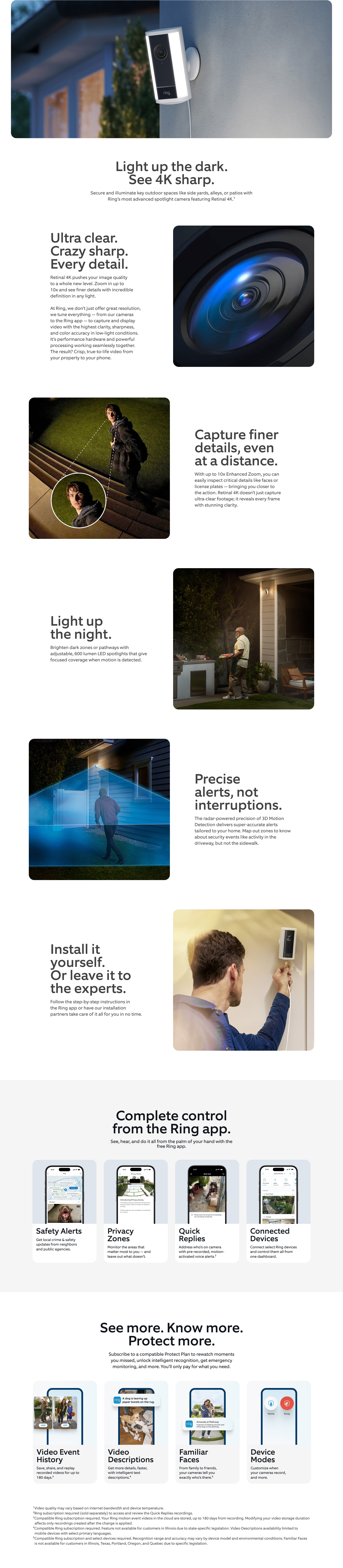 Ring Spotlight Cam Pro (2nd Gen), Plug-In - Retinal 4K Security Camera ...