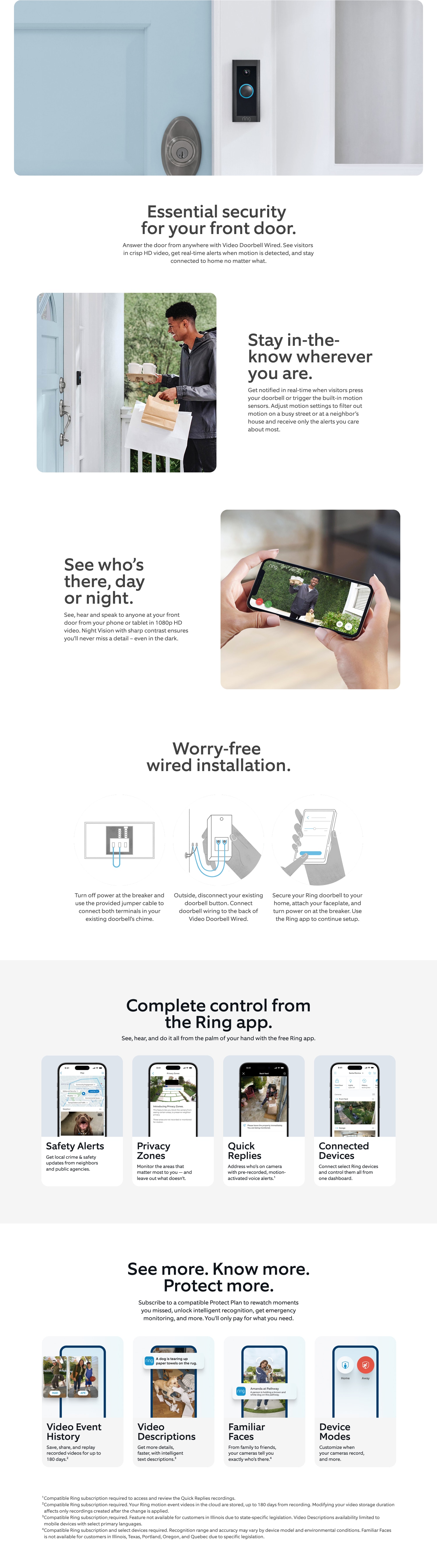 Ring Video Doorbell Wired - Smart WiFi Doorbell with HD Video, Motion ...