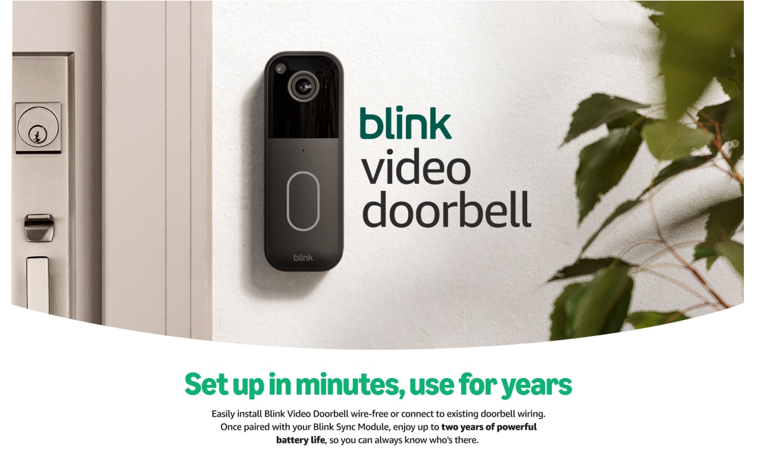 Blink Wireless Video Doorbell with HD View, 2-Way Talk and 5-Camera ...
