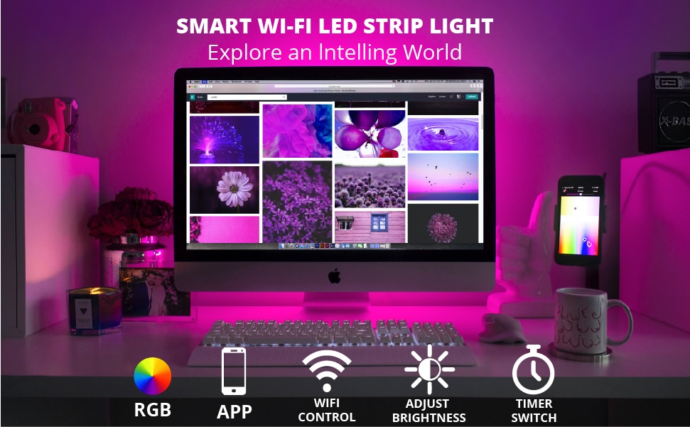 WBM SMART 196.85 in. Multi-Color, Indoor and Outdoor Integrated LED ...
